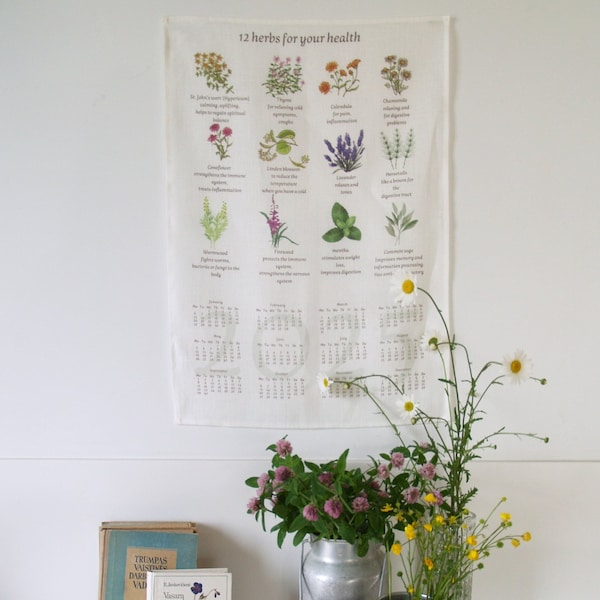 2026 Linen Calendar Towel - Etsy
