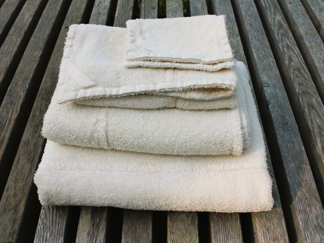 Linen Terry Towel Set: Ivory Cotton-linen Blend, Water Absorbent - Etsy