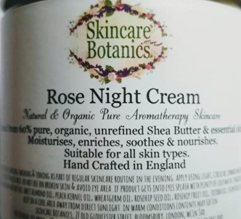 Rose Night Cream | Natural Pure Botanicals | Organic Shea Butter ...