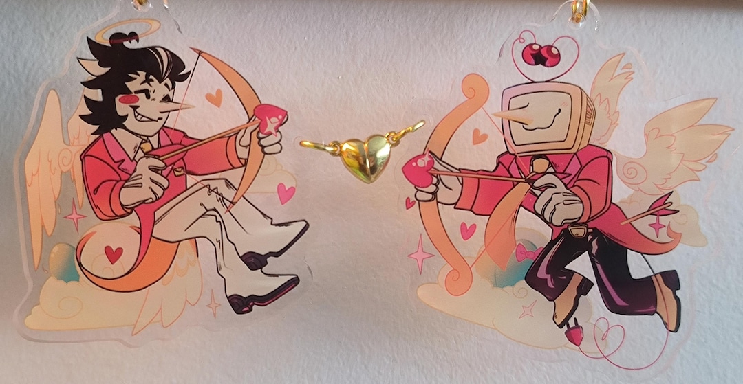 Love Wins - Cupid Tenna and Spamton Magnetic Keychains - Etsy