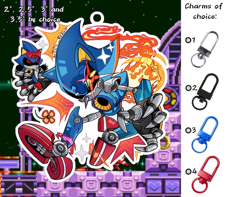 The Real Sonic - Metal Sonic Keychains - Etsy Australia