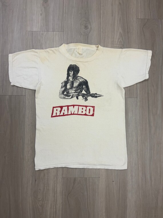 Vintage 80's Rambo Sylvester Stallone Movie Promo T-s… - Gem