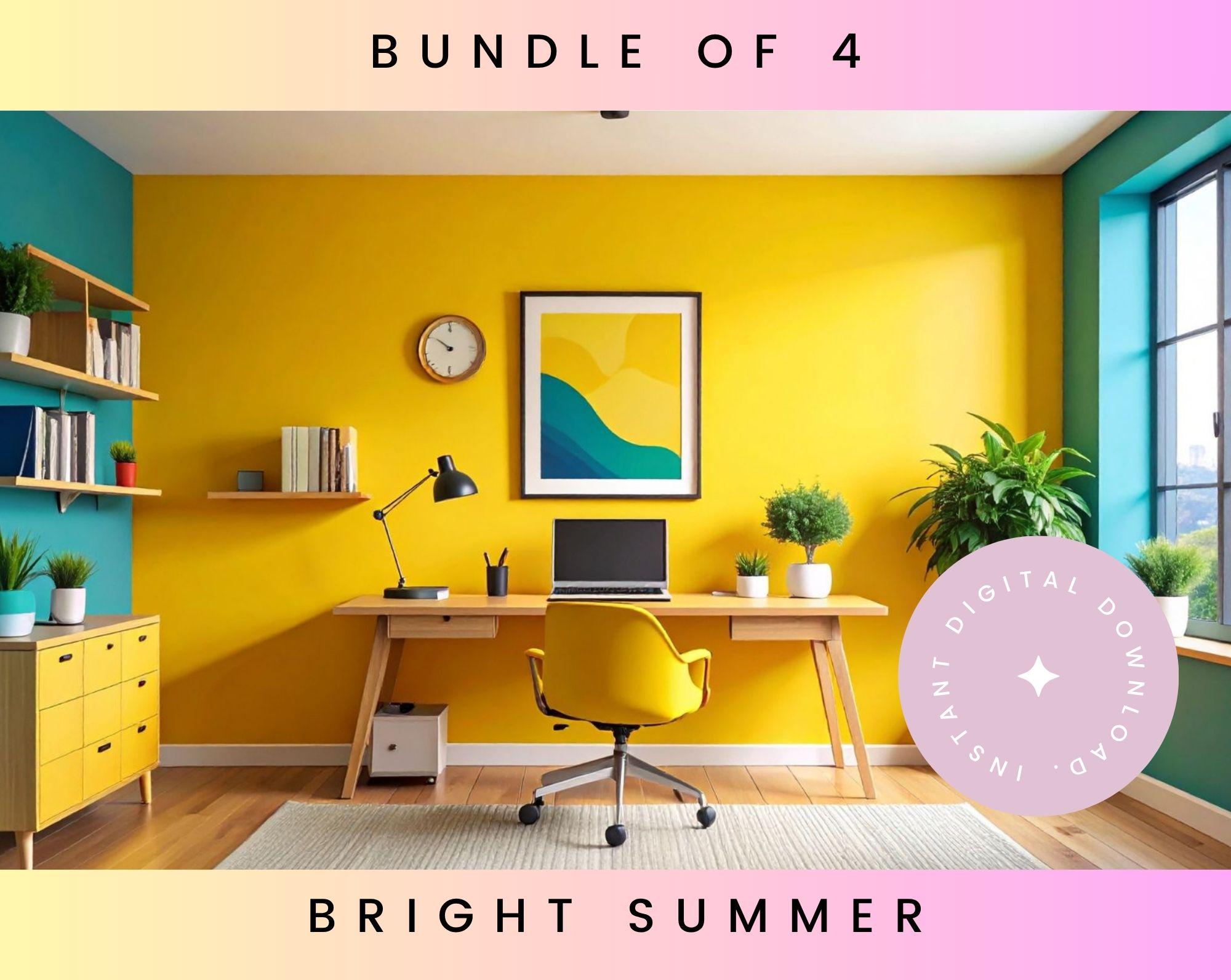Bright Summer Zoom Backgrounds | Colorful Office Bundle | Bold Pop Art ...