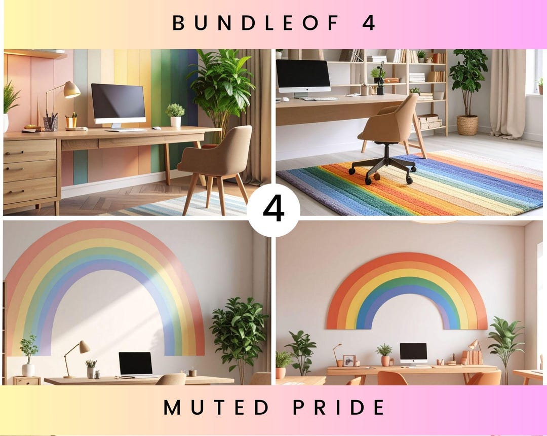 Muted Pride Backgrounds for Zoom | Subtle Rainbow Office Aesthetic ...