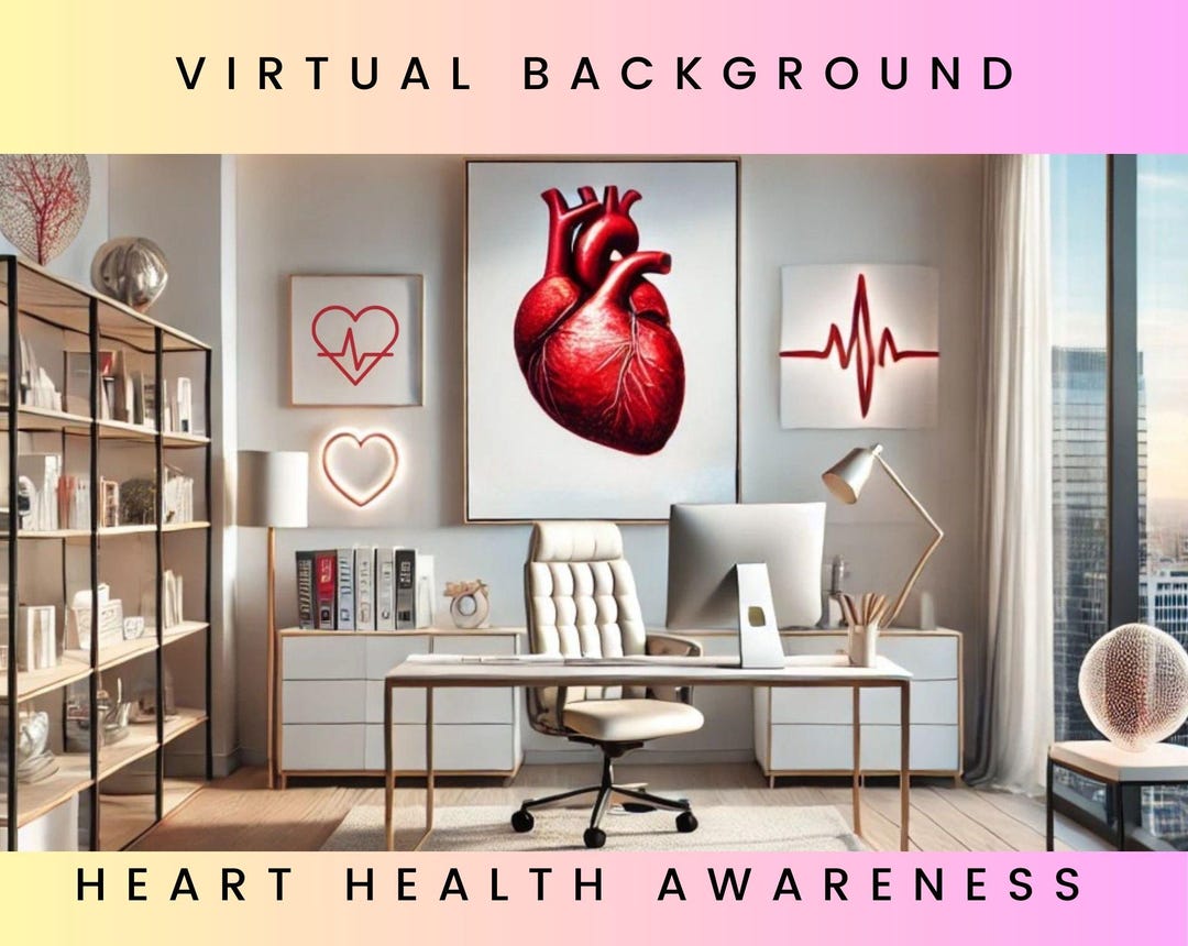 Heart Health Awareness Nurse Doctor Zoom Background - Etsy