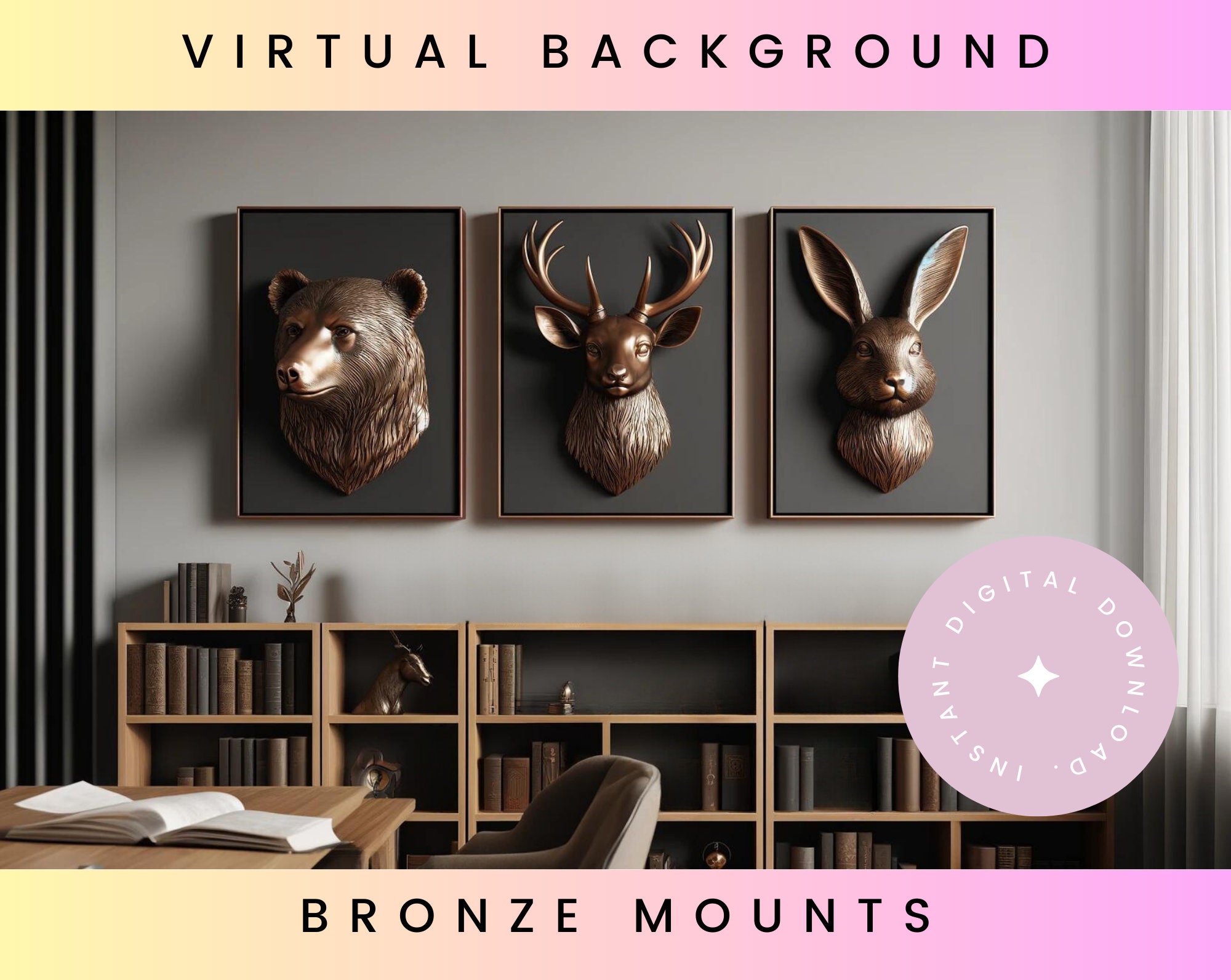 Bronze Mounts, Wall Mount Zoom Backgrounds, Zoom Background Office ...