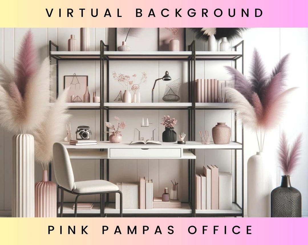 Pink Pampas Office Zoom Backgrounds, Zoom Background, Zoom Backgrounds ...