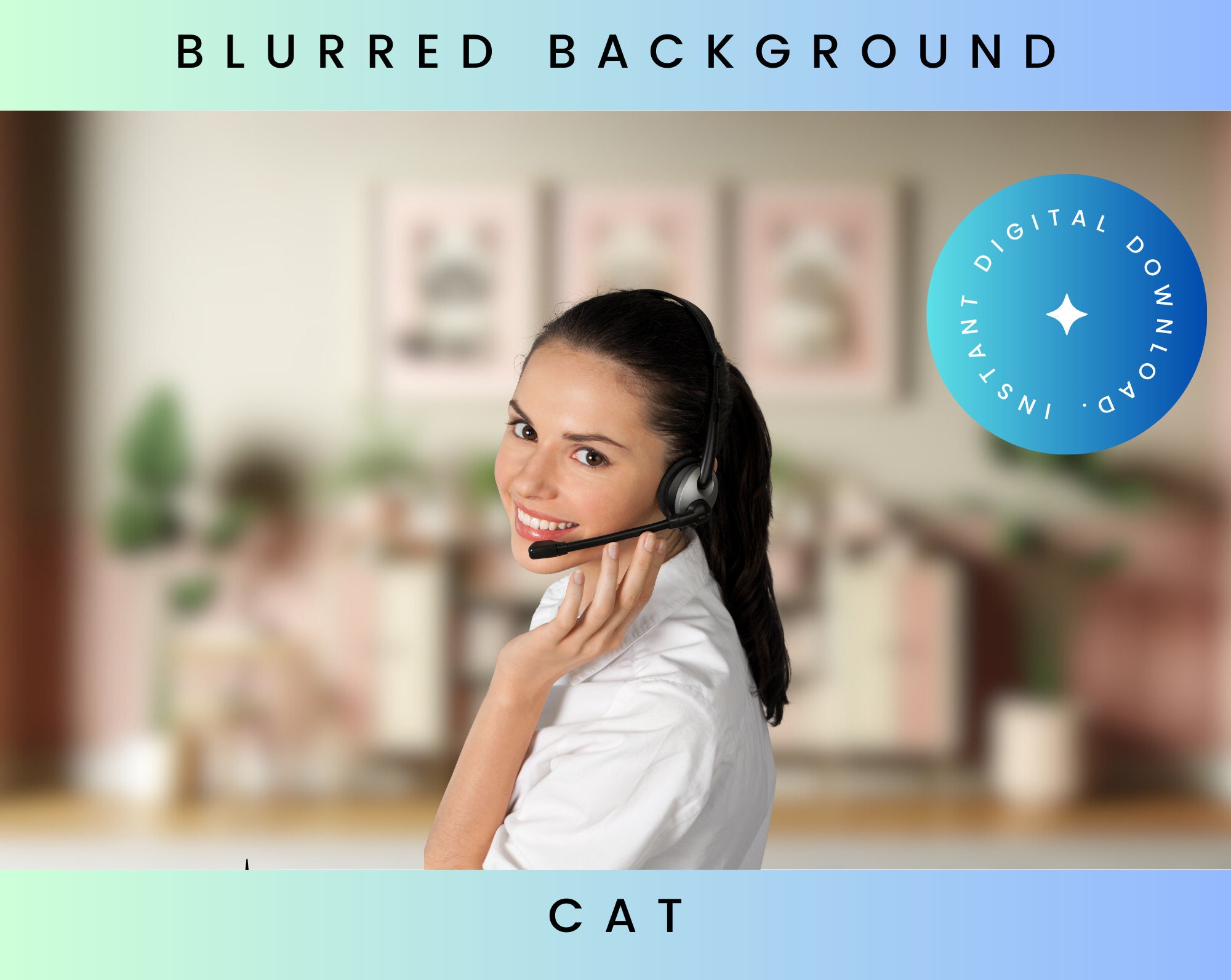 Cute Cat Pink Zoom Backgrounds, Cat Decor, Zoom Background, Zoom ...