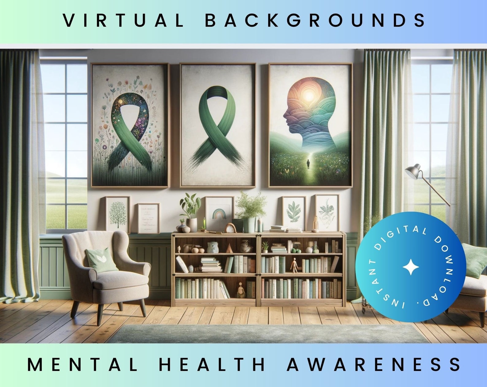 Mental Health Awareness Zoom Backgrounds, Zoom Background Office, Zoom ...