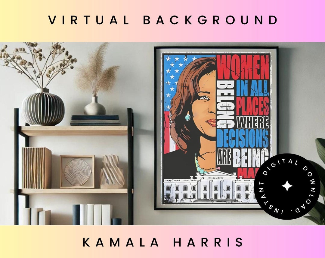 Kamala HARRIS 2024 Zoom Teams Background, Madam President, Kamala Rally ...