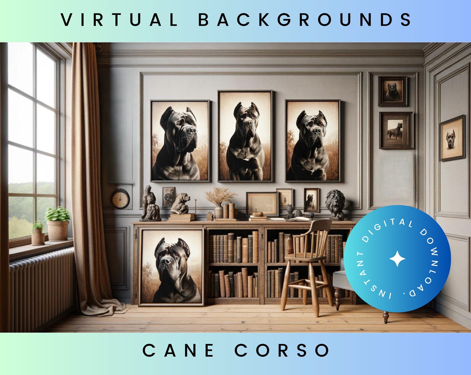 Cane Corso Zoom Backgrounds, Cane Corso Decor, Zoom Background, Zoom ...