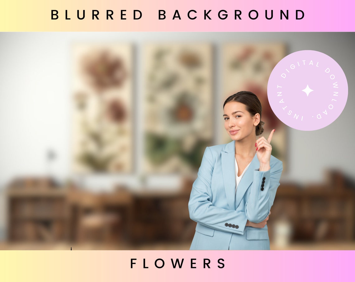 Flowers Background, Floral Wall Décor, Zoom Backgrounds, Flower Office ...