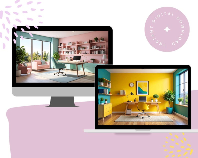 Bright Summer Zoom Backgrounds | Colorful Office Bundle | Bold Pop Art ...