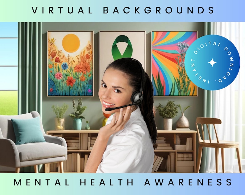 Mental Health Awareness Zoom Backgrounds, Zoom Background Office, Zoom ...