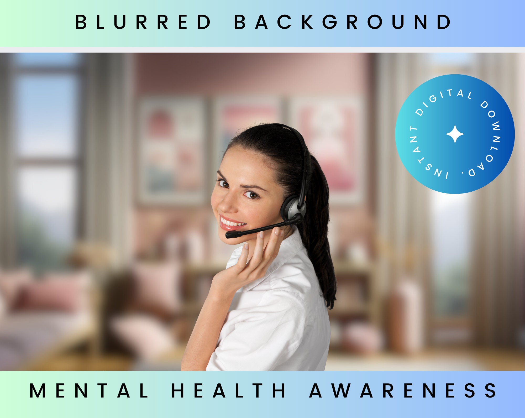 Pink Mental Health Awareness Zoom Background, Home Office - Etsy