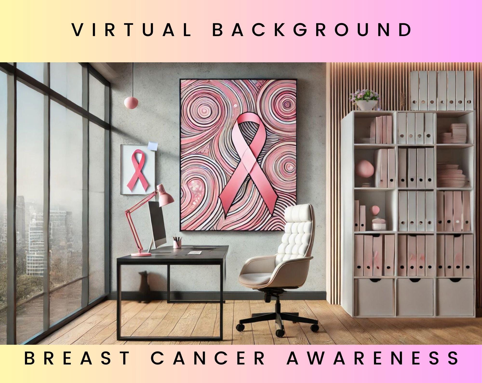 Breast Cancer Awareness Pink Zoom Background - Etsy