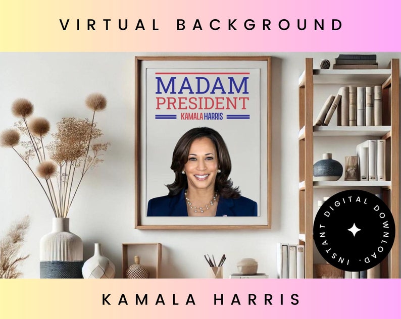 Kamala HARRIS 2024 Zoom Teams Background, Madam President, Kamala Rally ...