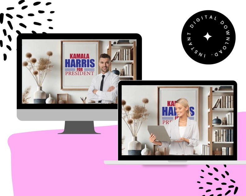 Kamala HARRIS 2024 Zoom Teams Background, Madam President, Kamala Rally ...