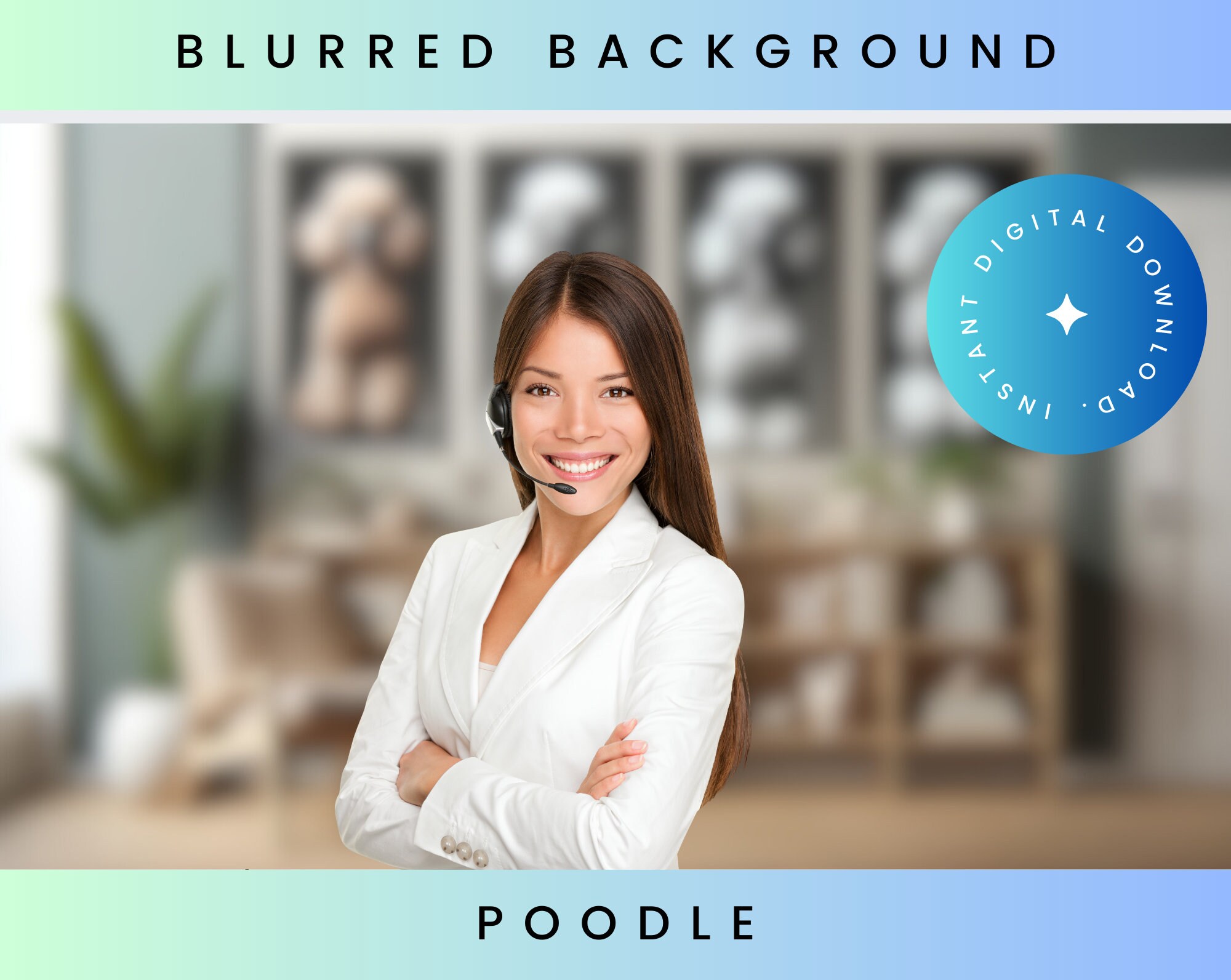 Poodle Zoom Backgrounds, Framed Art, Zoom Background, Zoom Backgrounds ...