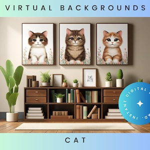 Cute Cat Zoom Backgrounds, Cat Decor, Zoom Background, Zoom Backgrounds ...