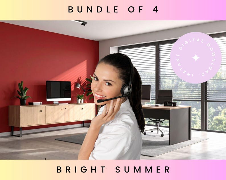 Bright Summer Zoom Backgrounds | Colorful Office Bundle | Bold Pop Art ...