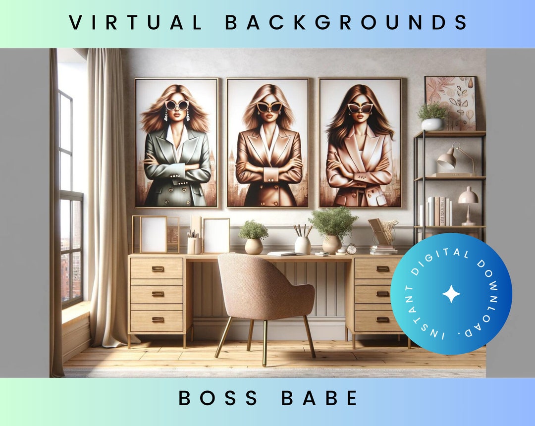 Boss Babe Zoom Backgrounds, Boss Babe Decor, Zoom Background, Zoom ...