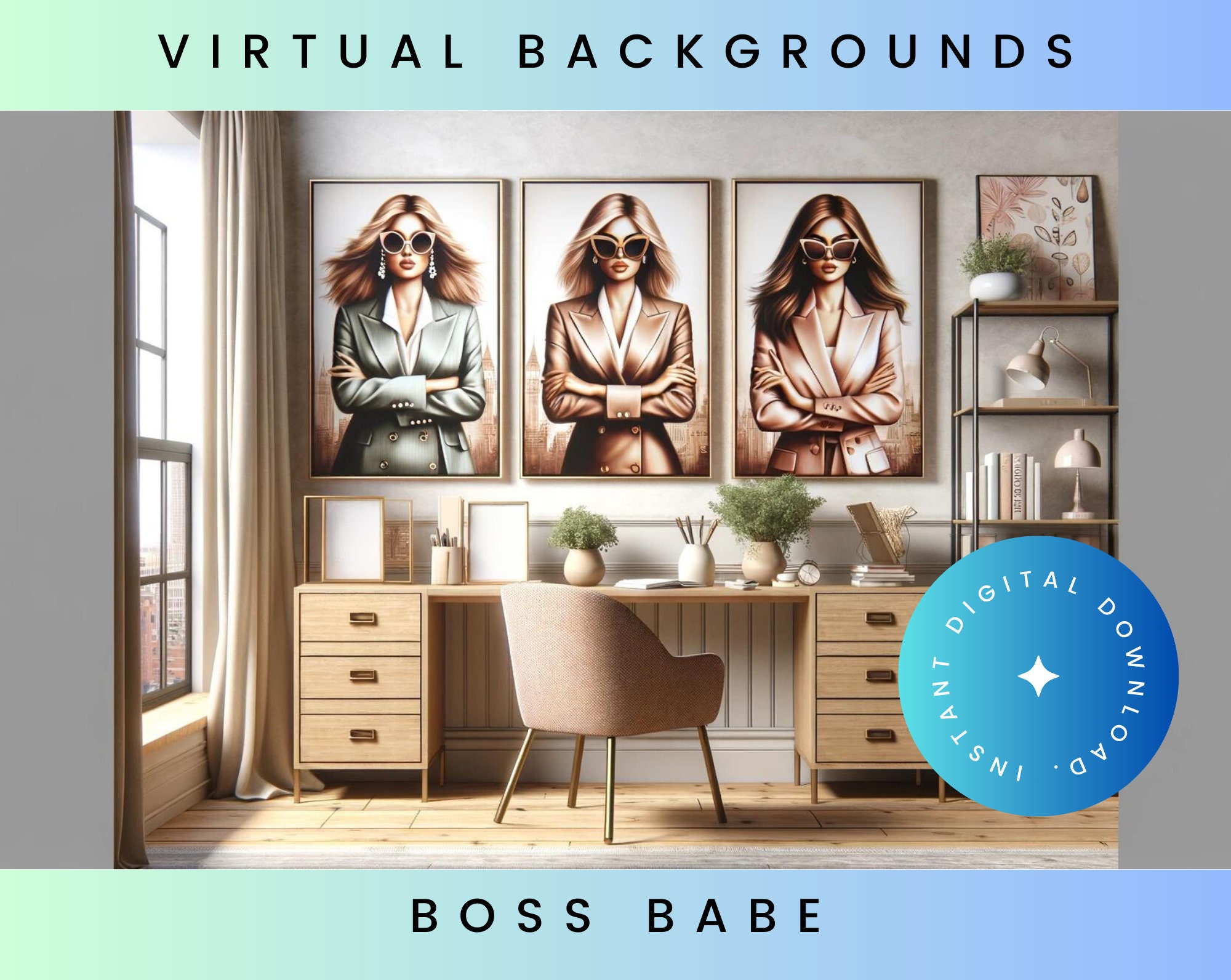 Boss Babe Zoom Backgrounds, Boss Babe Decor, Zoom Background, Zoom ...