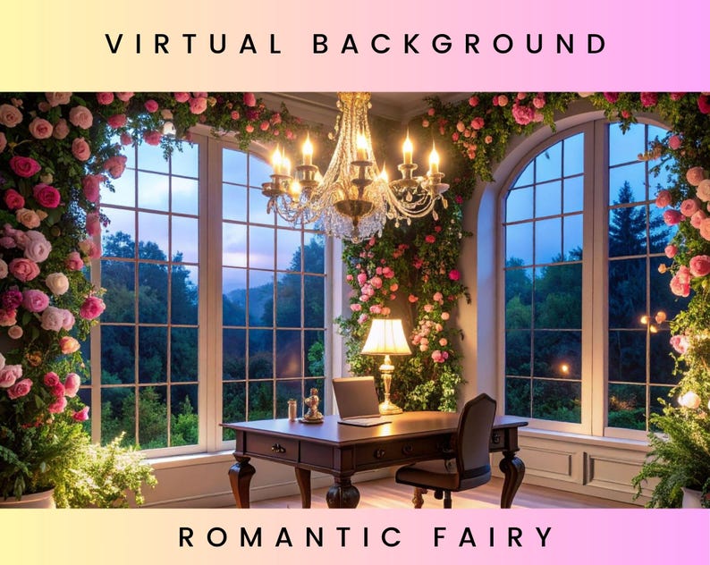 Romantic Fairy Court Office Background | ACOTAR Inspired Zoom Backdrop ...