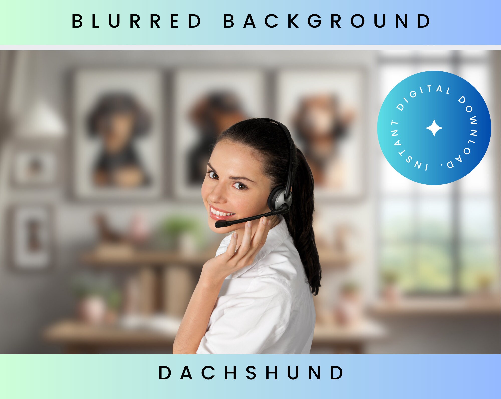 Dachshund Zoom Backgrounds, Framed Art, Zoom Background, Zoom ...