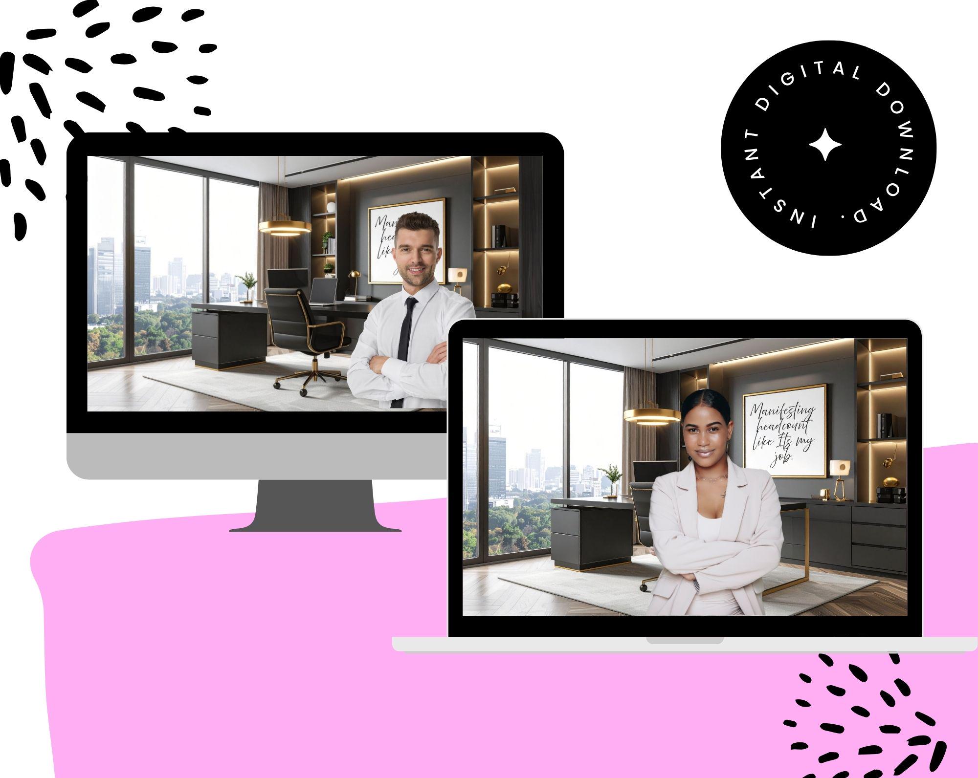 Recruiter Headcount Virtual Office Zoom Background | Bold Modern ...