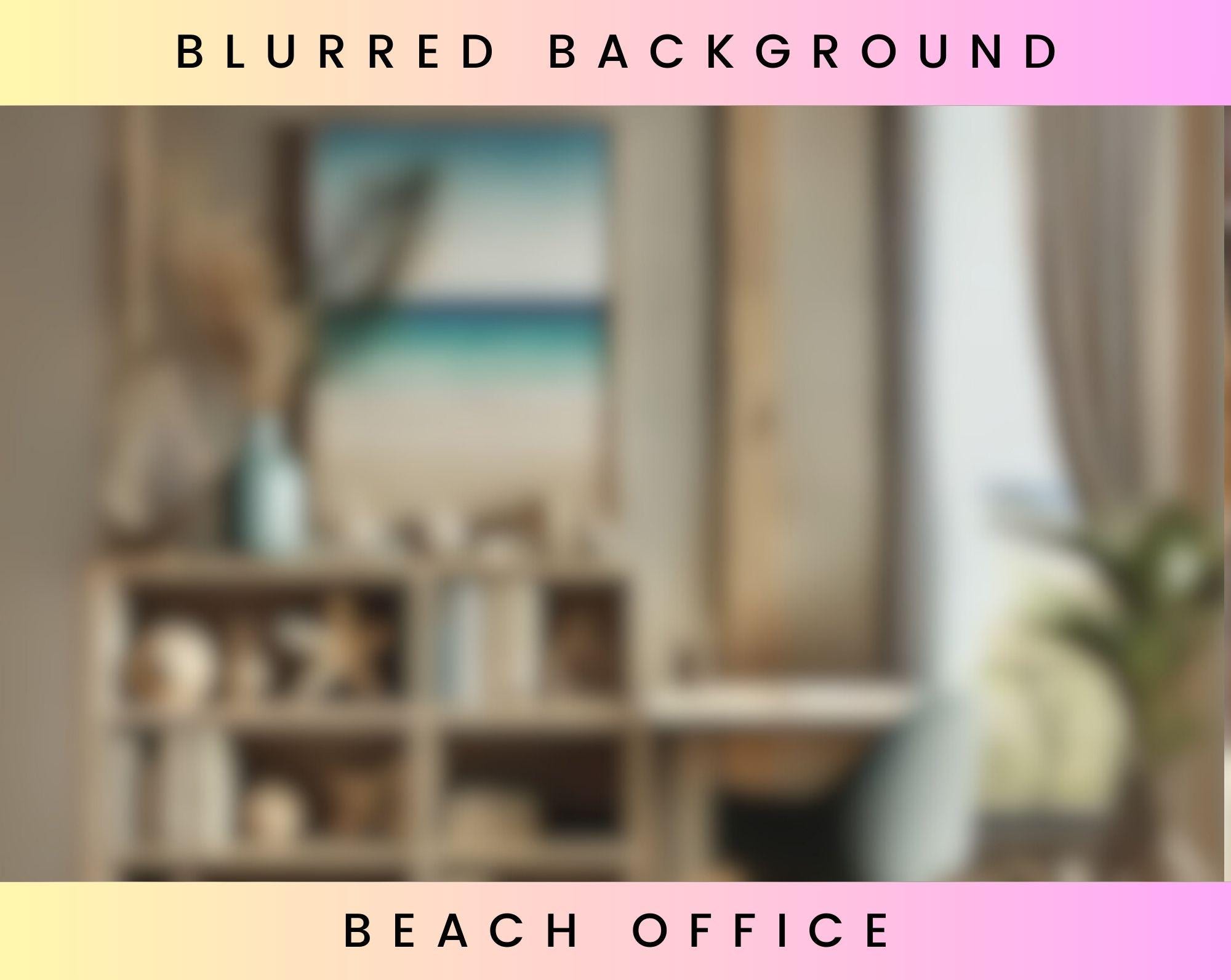 Beach Themed Office Virtual Wallpaper Zoom Meeting Seashells Ocean ...