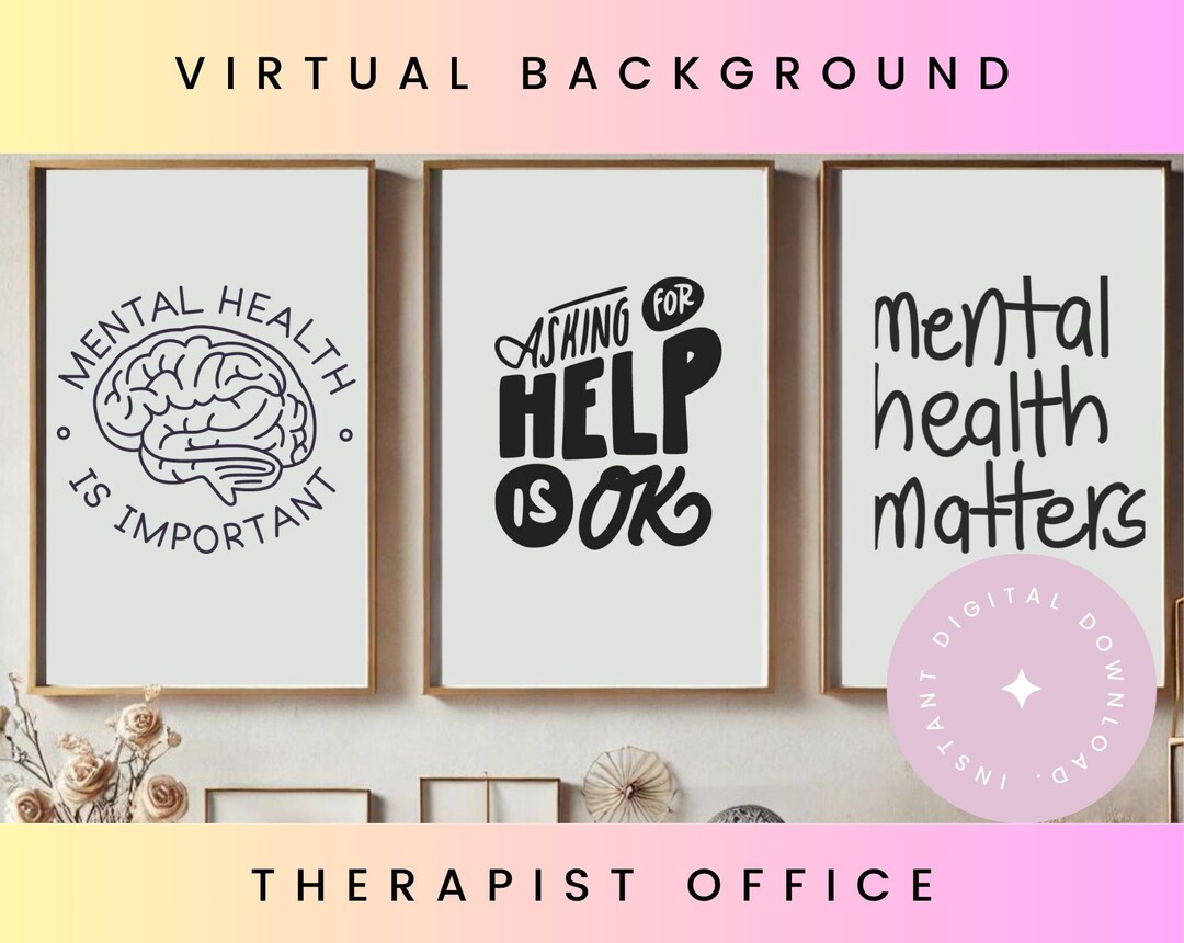 Therapist Office Virtual Background | Mental Health Art - Etsy Canada