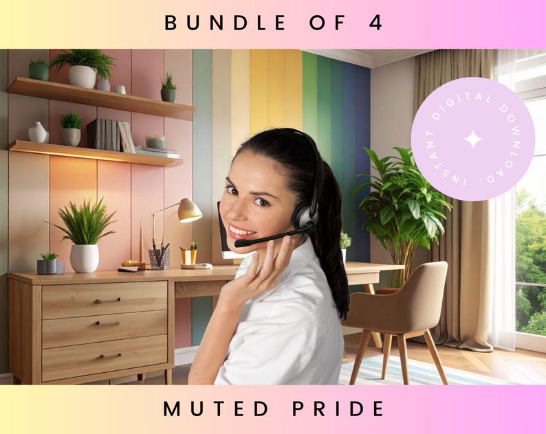 Muted Pride Backgrounds for Zoom | Subtle Rainbow Office Aesthetic ...