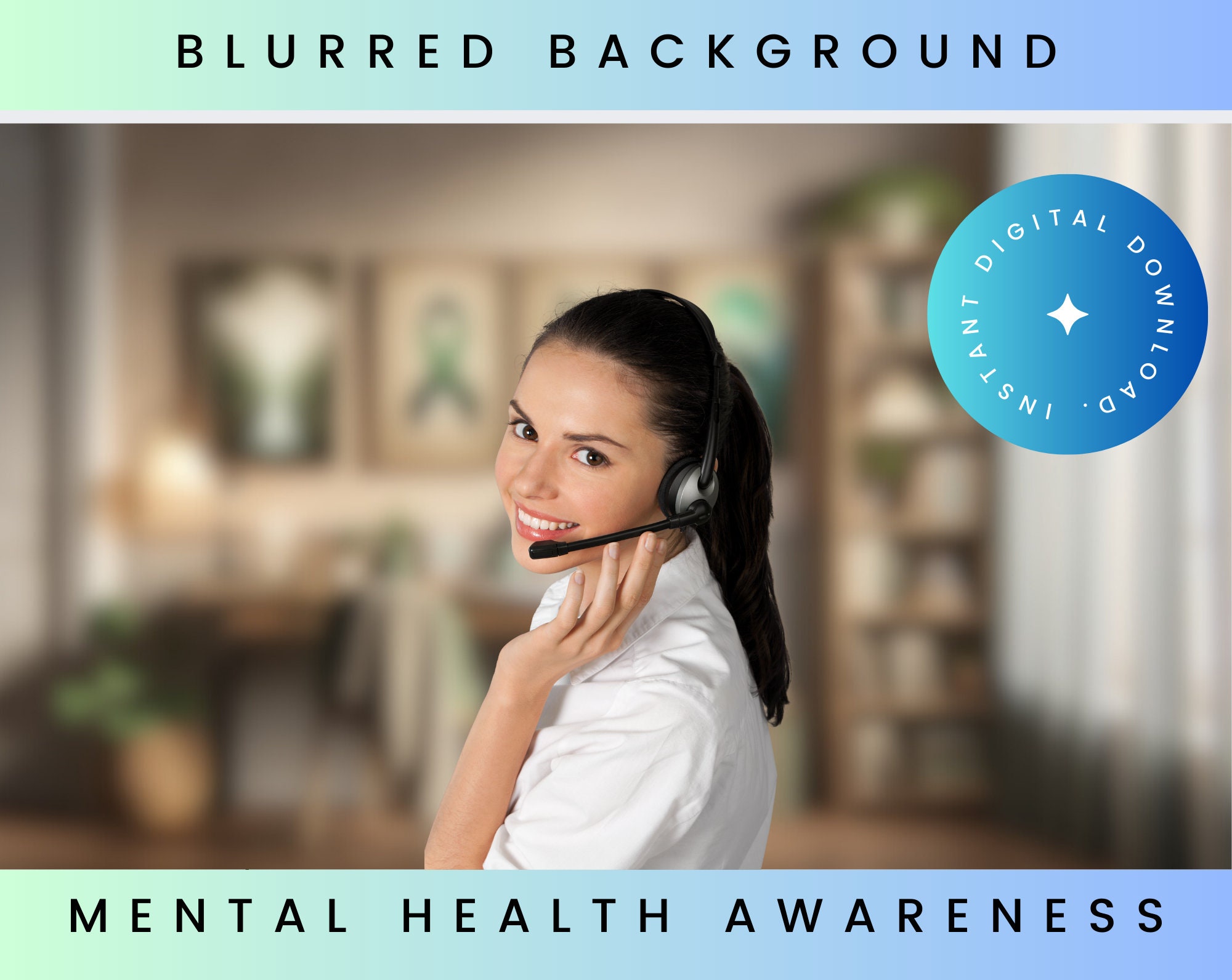 Mental Health Awareness Zoom Background, Office Decor - Etsy
