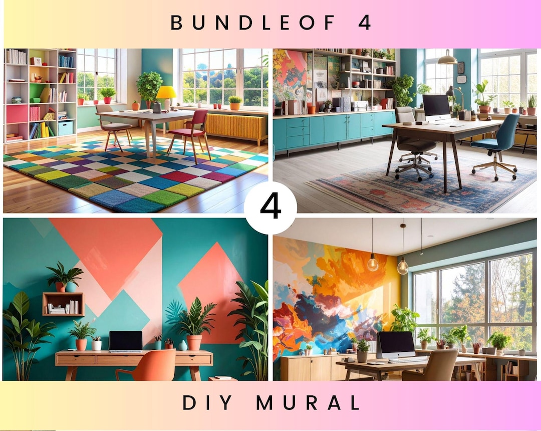 DIY Mural Zoom Background Collection | 4 Hand-painted Look Virtual ...