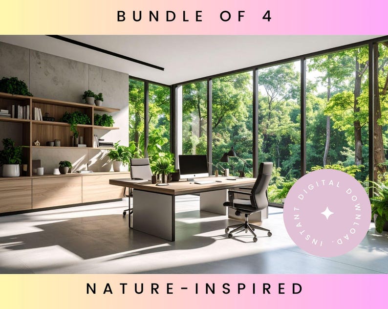 Nature-inspired Zoom Background Collection | 4 Calming Office Backdrops ...
