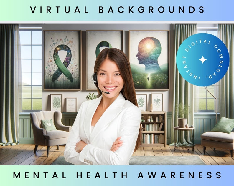 Mental Health Awareness Zoom Background, Office, Home - Etsy