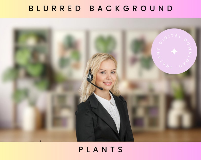 Monstera Plants Zoom Backgrounds, Zoom Background Office, Professional ...