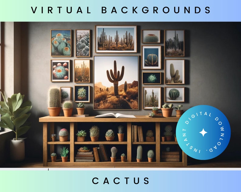 Cactus Desert Plants Zoom Backgrounds, Zoom Background Office, Zoom ...