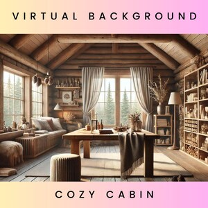 Cozy Cabin Rustic Zoom Background - Etsy