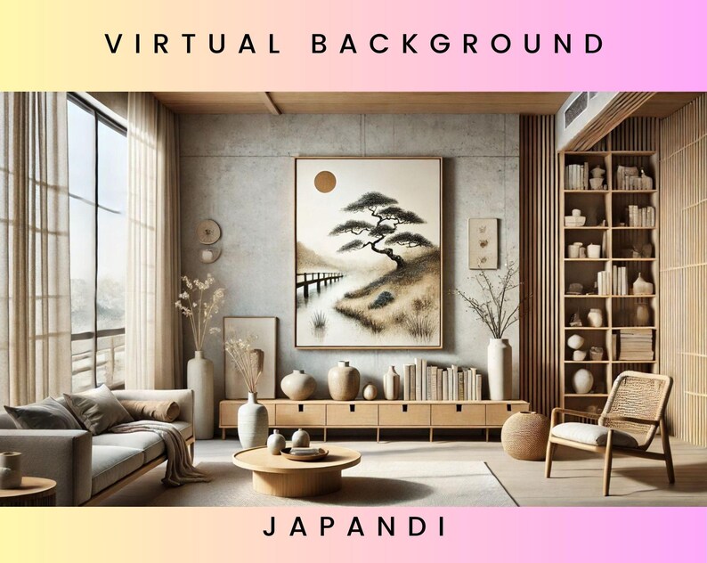 Japandi Scandinavian Soft Landscapes Abstract Serene Harmonious Zoom ...
