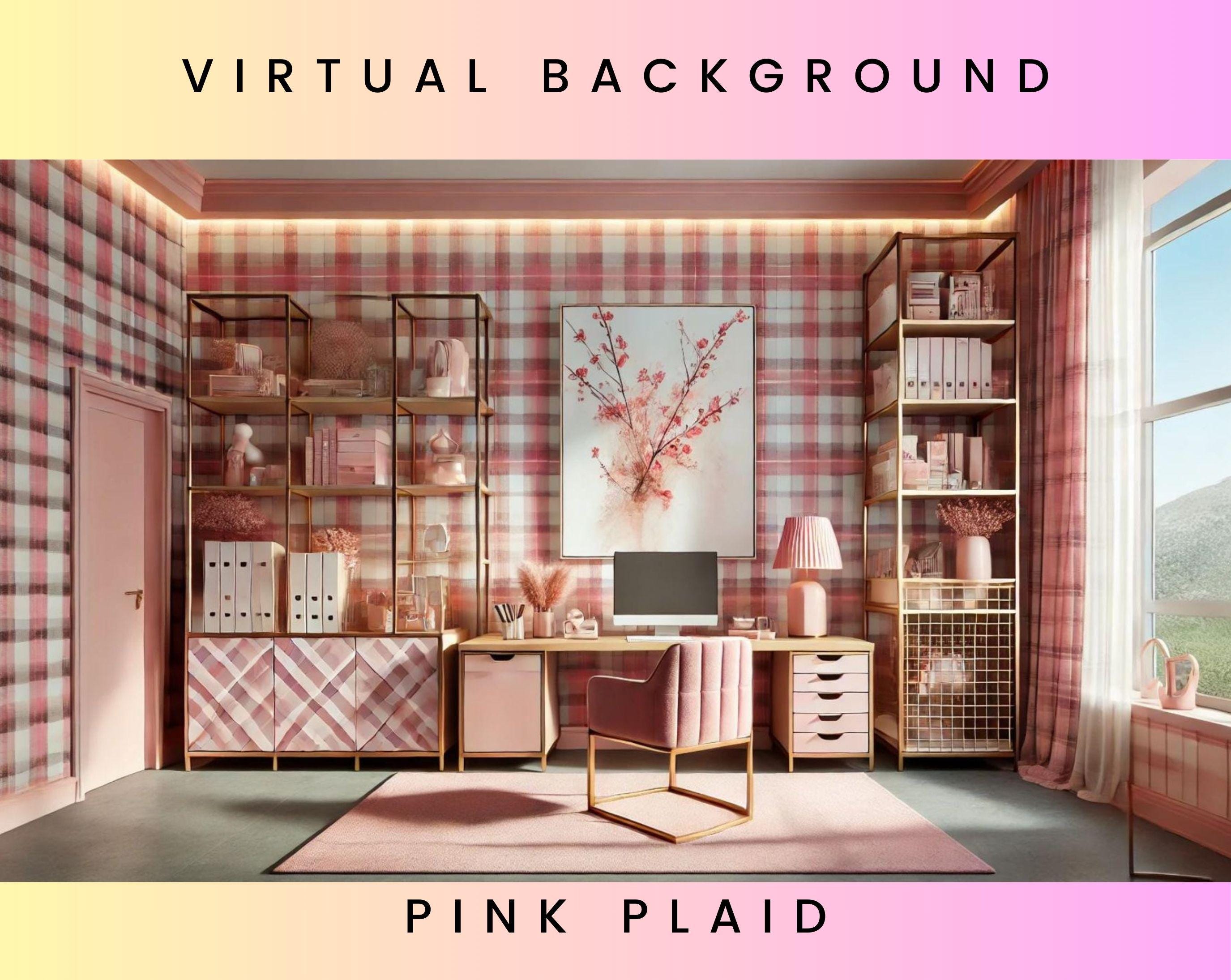 Pink Plaid Tartan Zoom Background - Etsy