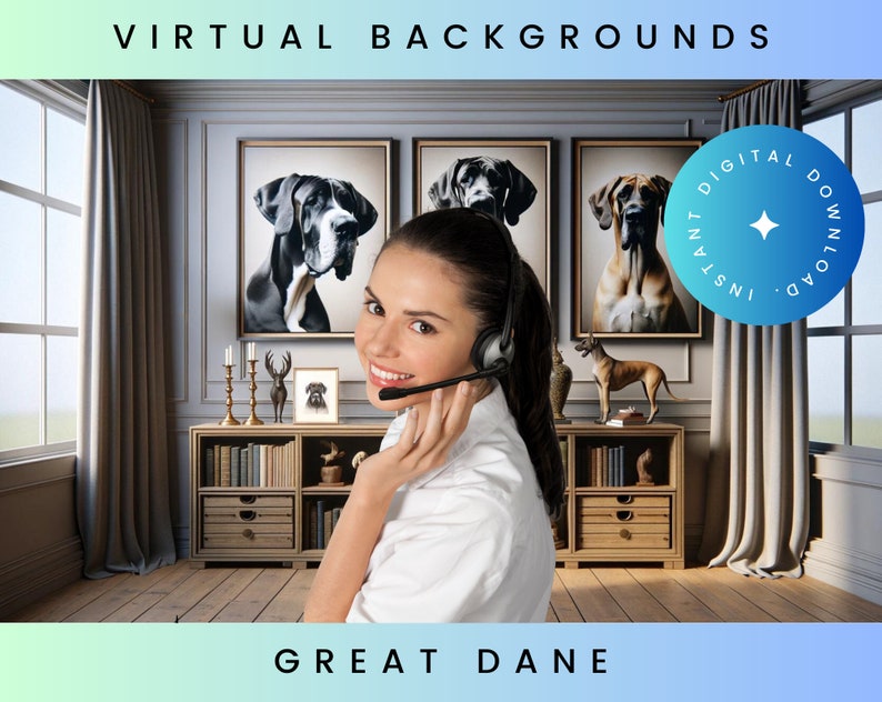 Great Dane Zoom Backgrounds, Great Dane Decor, Zoom Background, Zoom ...