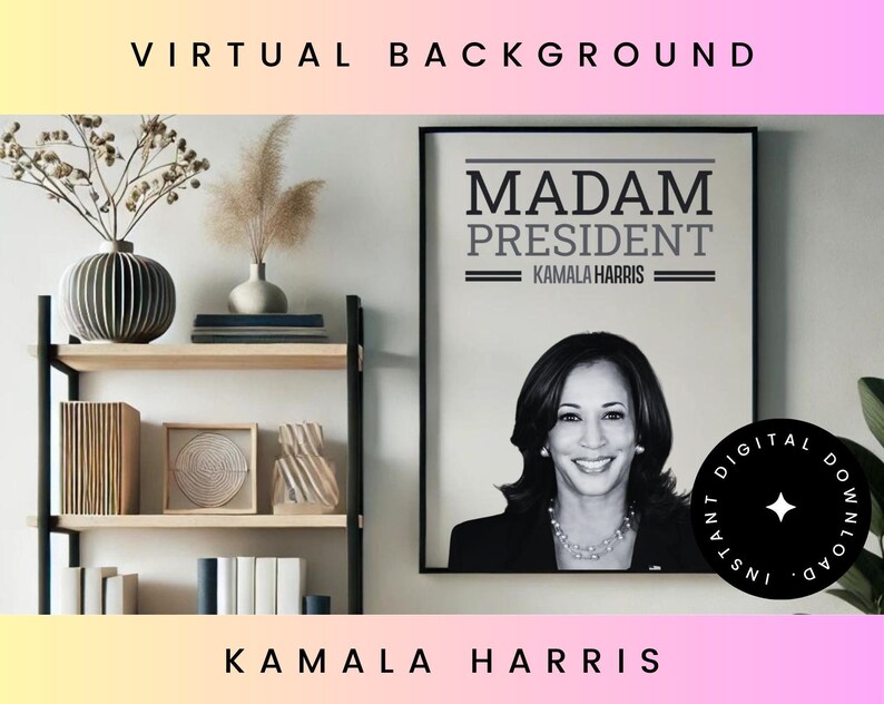 Kamala HARRIS 2024 Zoom Teams Background, Madam President, Kamala Rally ...