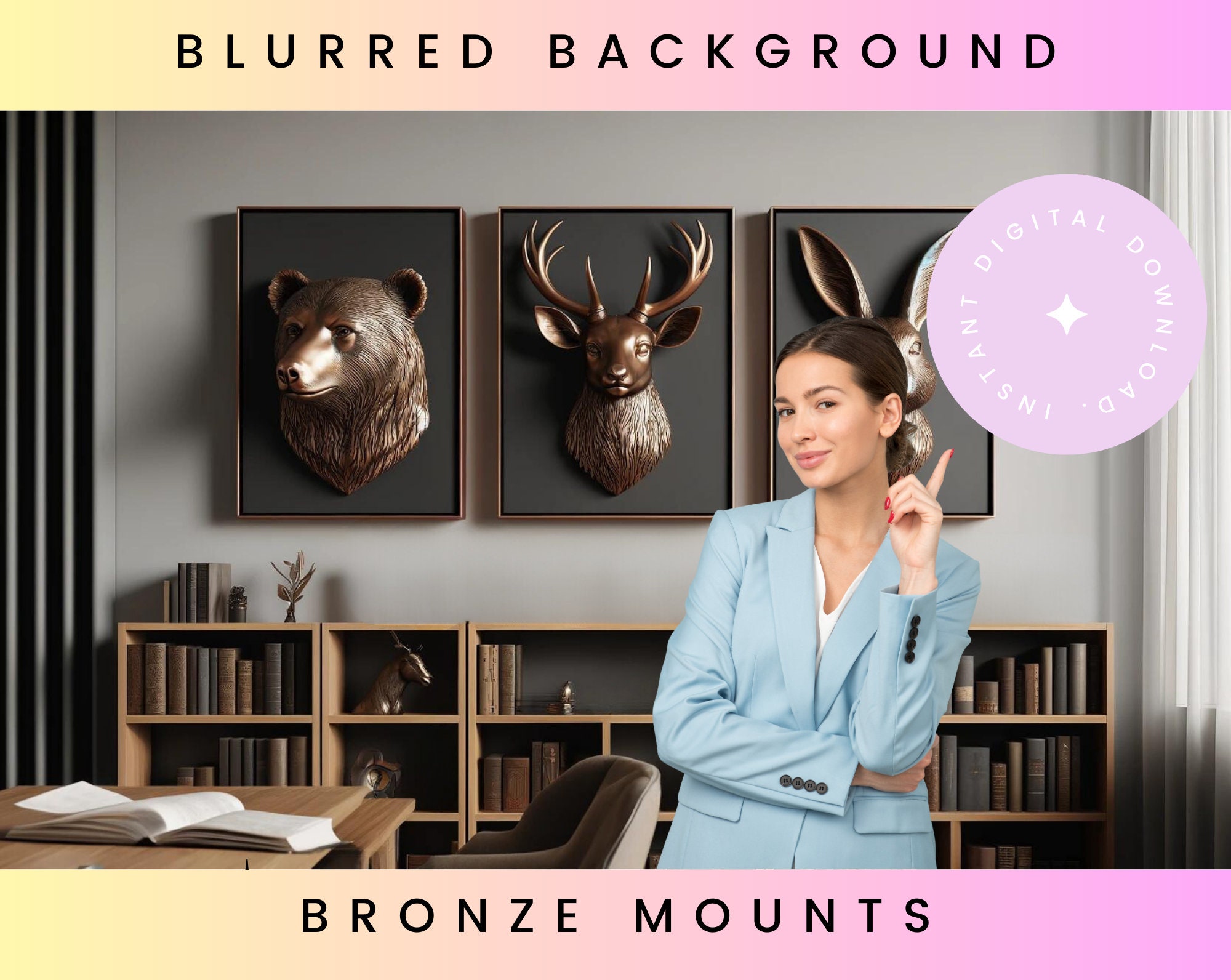 Bronze Mounts, Wall Mount Zoom Backgrounds, Zoom Background Office ...