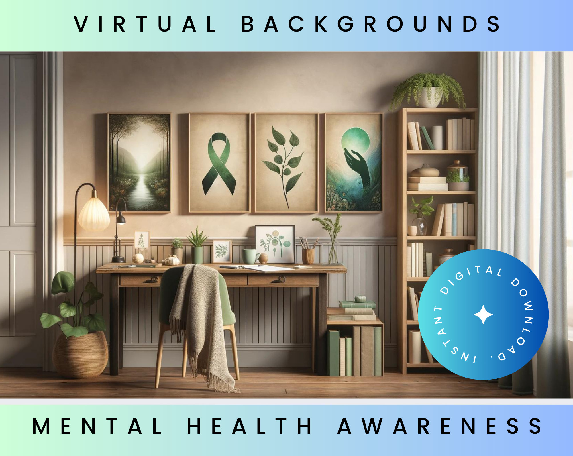 Mental Health Awareness Zoom Backgrounds, Zoom Background Office, Zoom ...
