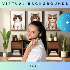 Cute Cat Zoom Backgrounds, Cat Decor, Zoom Background, Zoom Backgrounds ...