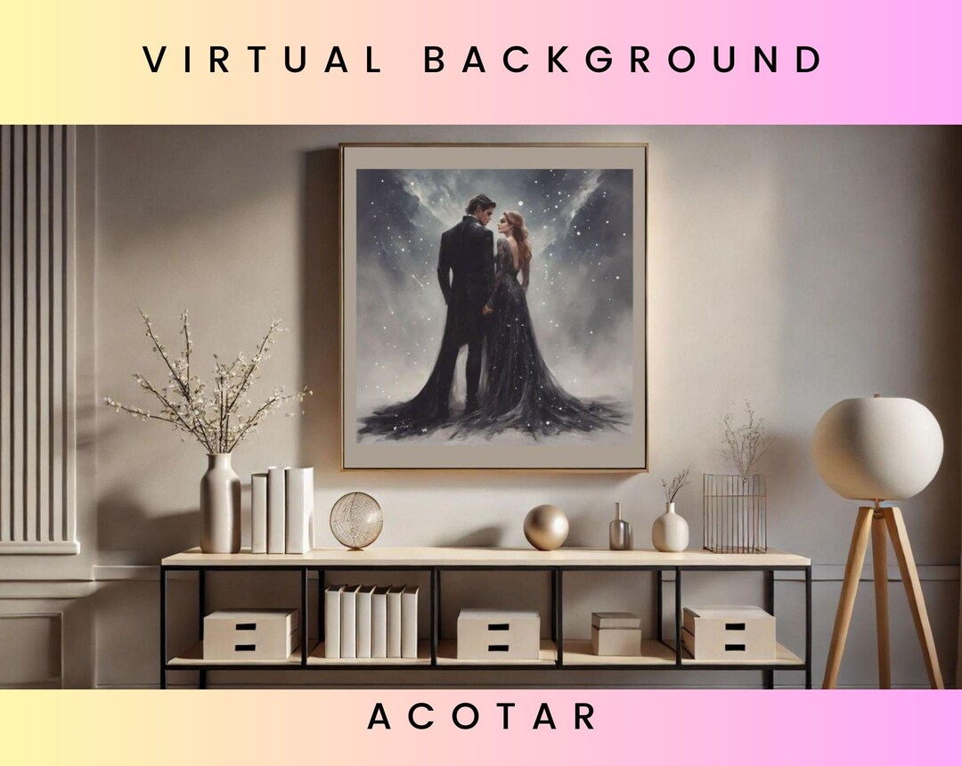 ACOTAR Rhys and Feyre Art | Romantic Zoom Background - Etsy