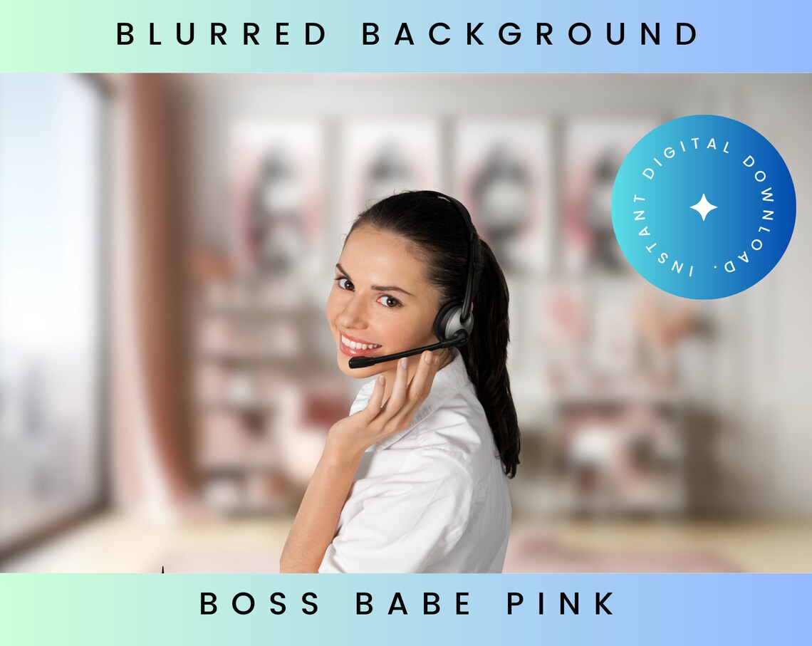 Boss Babe Pink Zoom Backgrounds, Boss Babe Decor, Zoom Background, Zoom ...