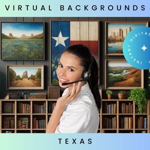 Texas Pride Zoom Background, Western Ranch Office - Etsy